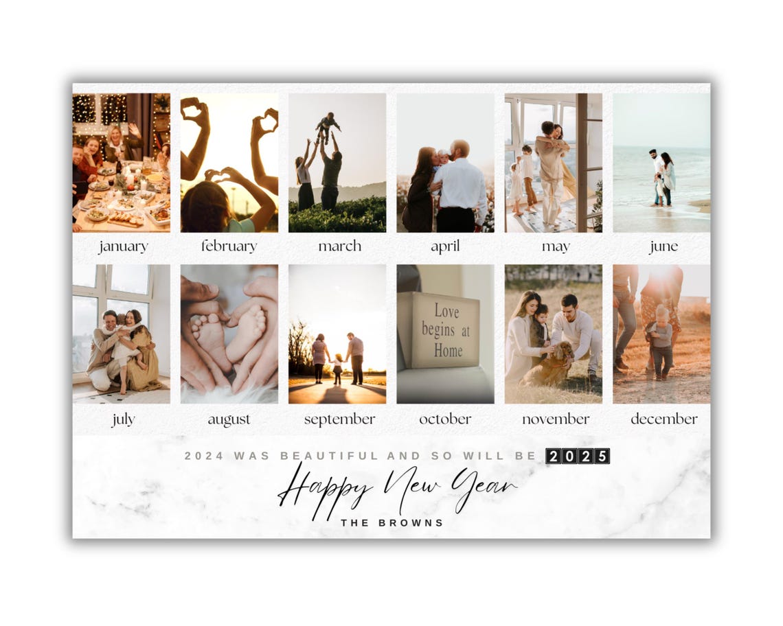 New Years Recap, Customizable Template, New Years Card, Canva Template ...