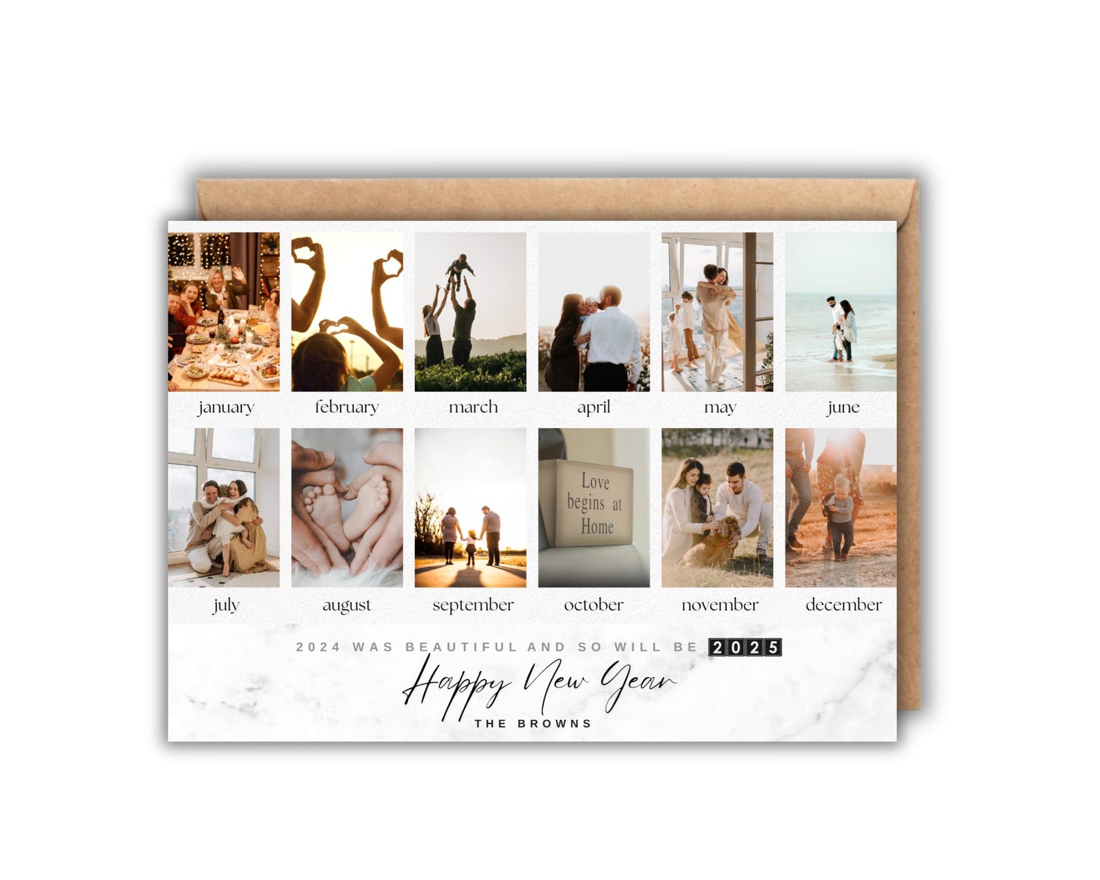 New Years Recap, Customizable Template, New Years Card, Canva Template ...