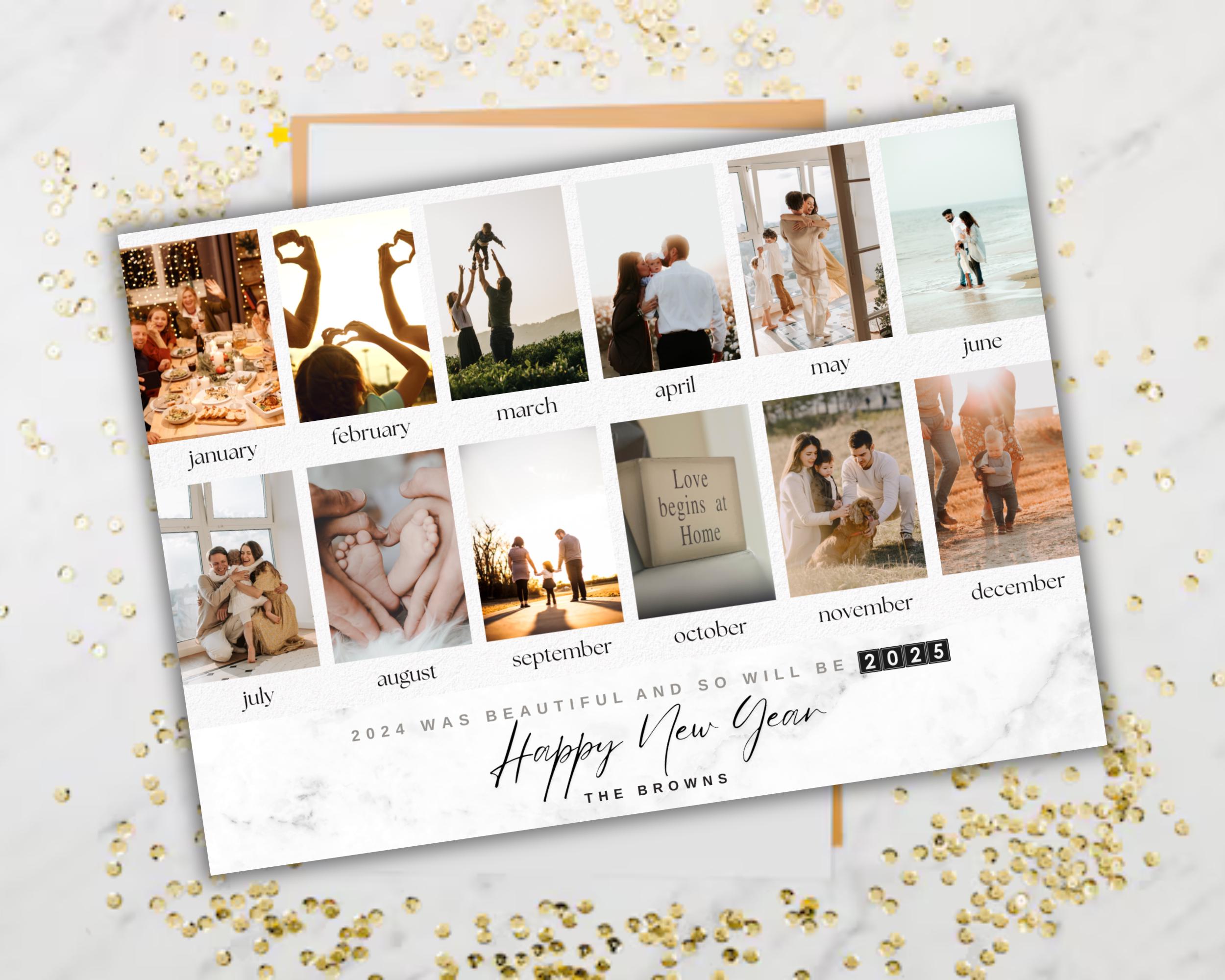 New Years Recap, Customizable Template, New Years Card, Canva Template ...