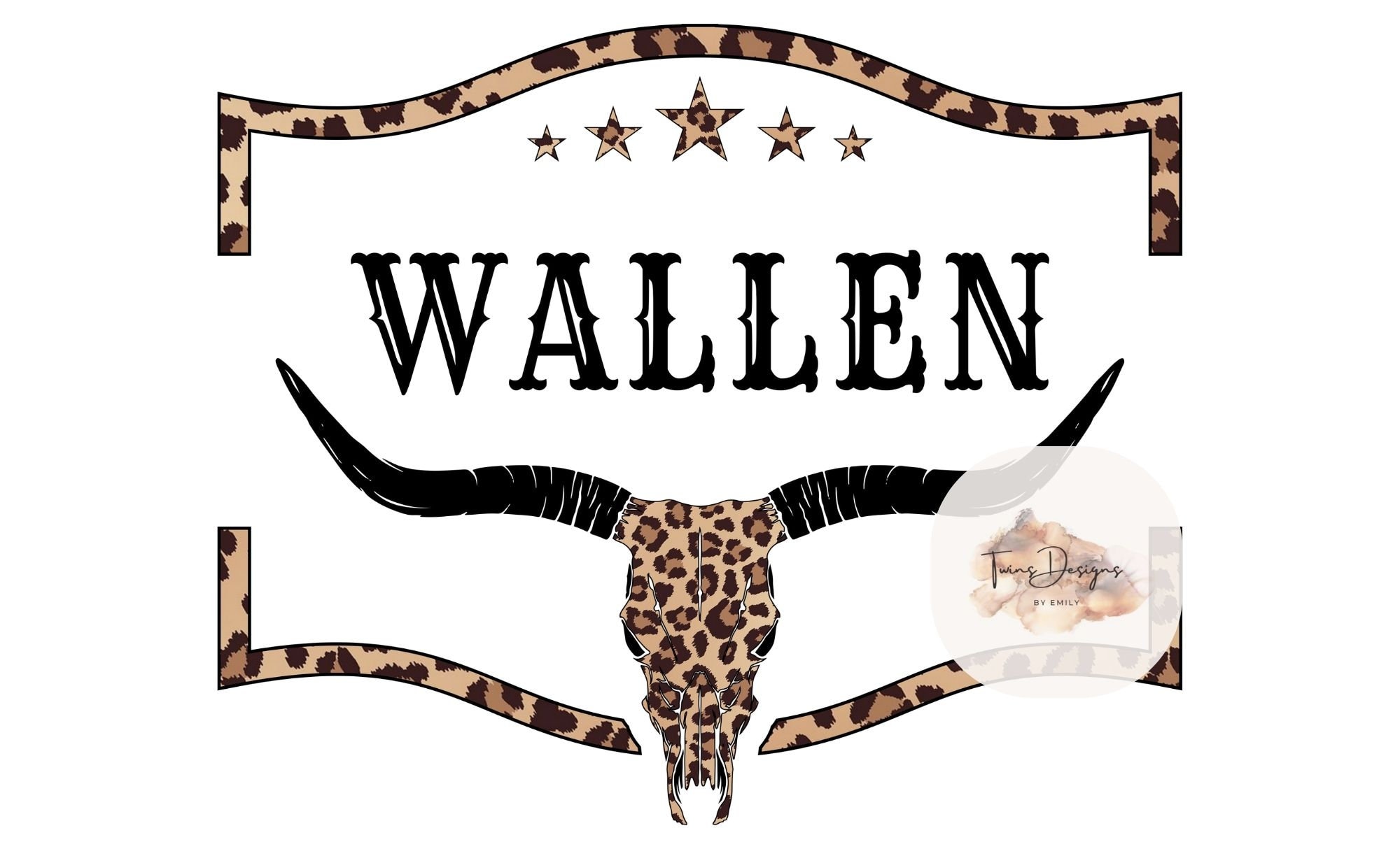 Retro Wallen Bull Skull Png, Retro Wallen Sublimation Png, Leopard ...