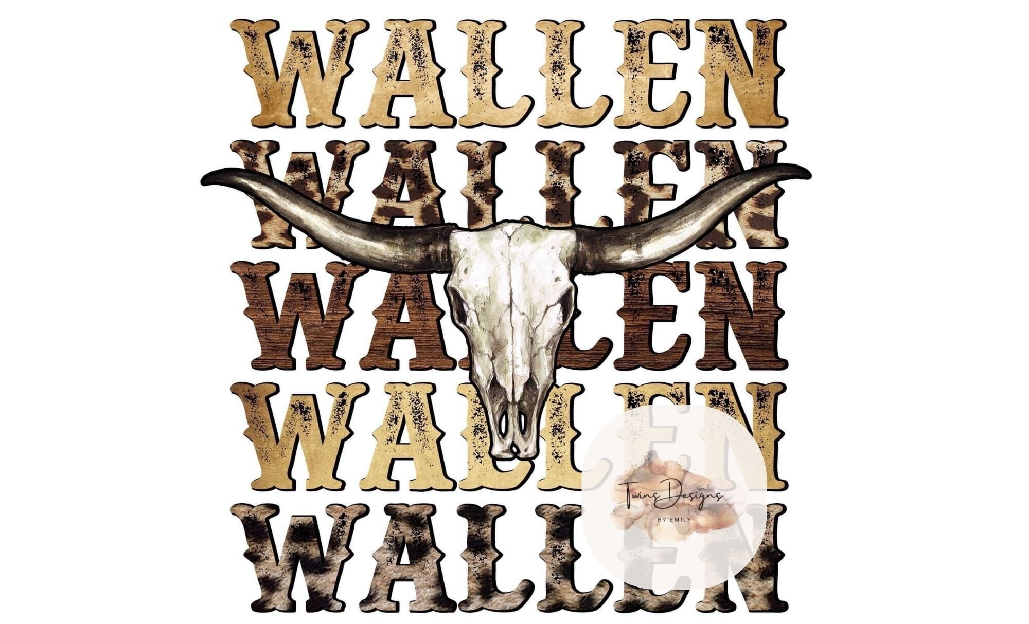 Retro Wallen Bull Skull Png, Retro Wallen Sublimation Png, Leopard ...