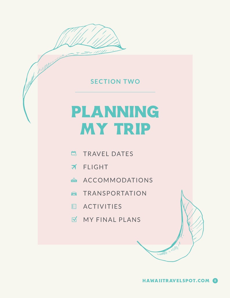 Hawaii Travel Journal: Step-by-step Hawaii Vacation Planner - Etsy
