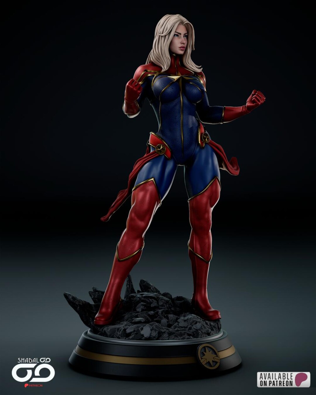 1/6 Captain Marvel Model Kit 3d Resin Printed - Etsy