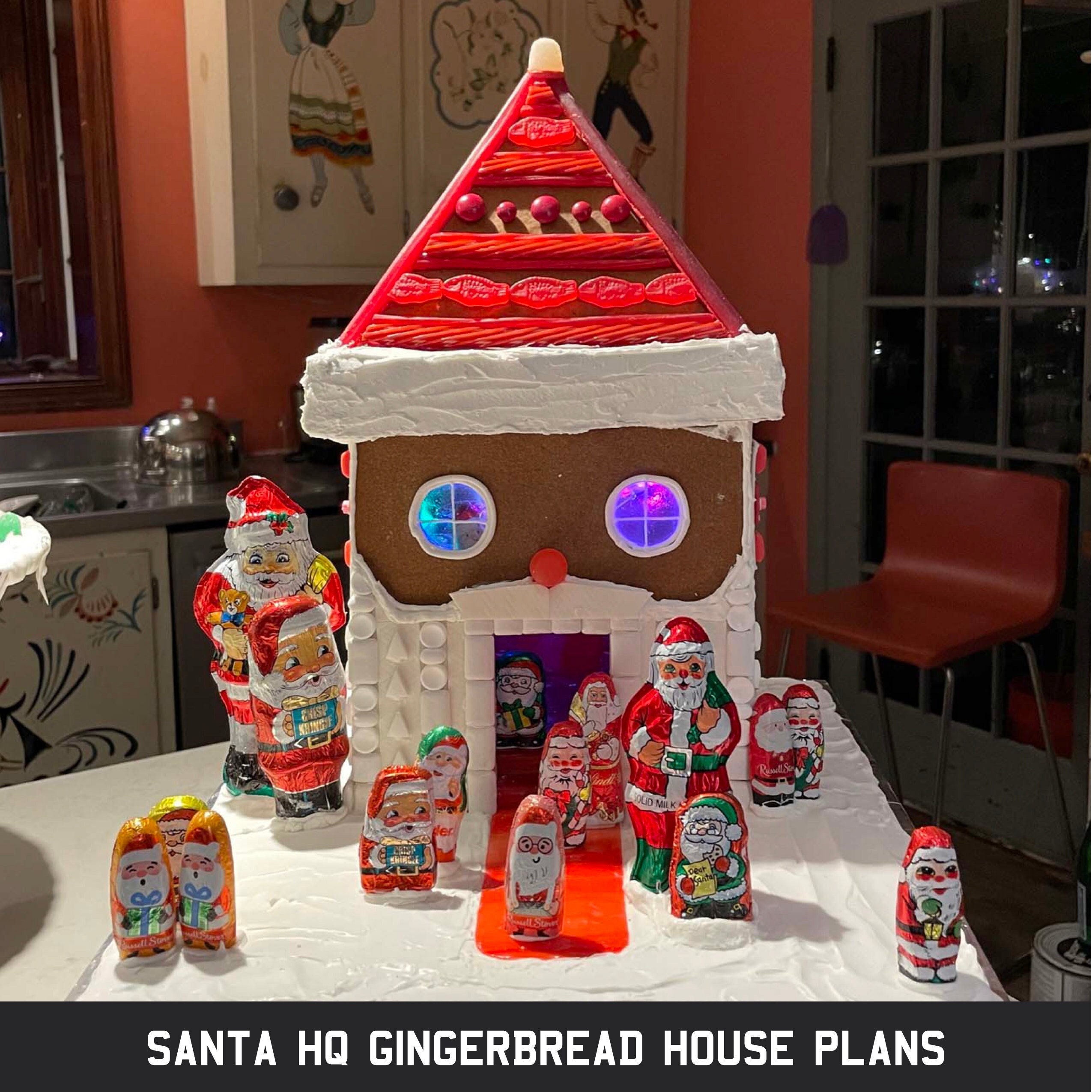 Santa HQ Gingerbread House Plans Digital Template Download - Etsy