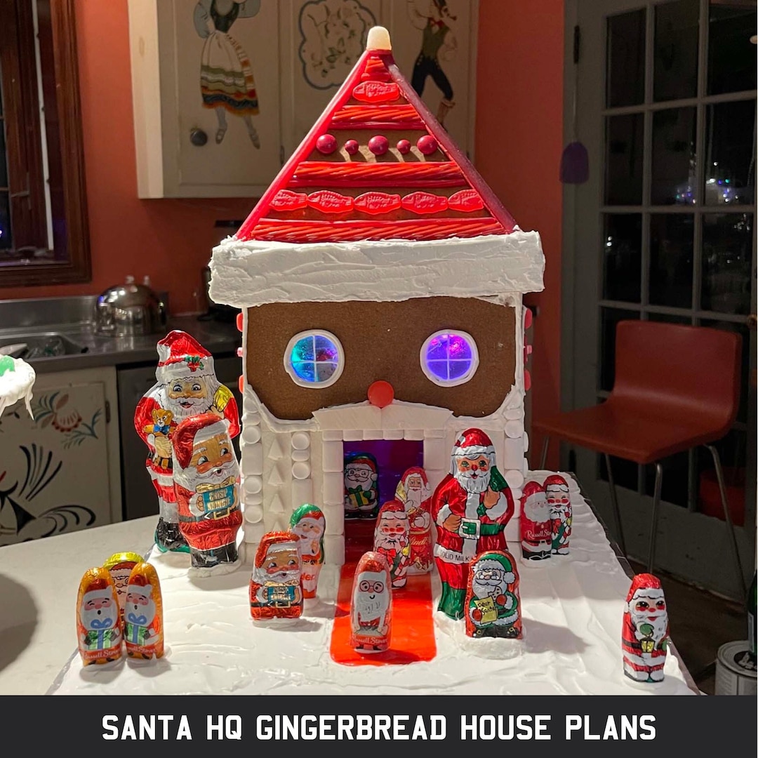 Santa HQ GINGERBREAD HOUSE Plans - Digital Download - Printable ...