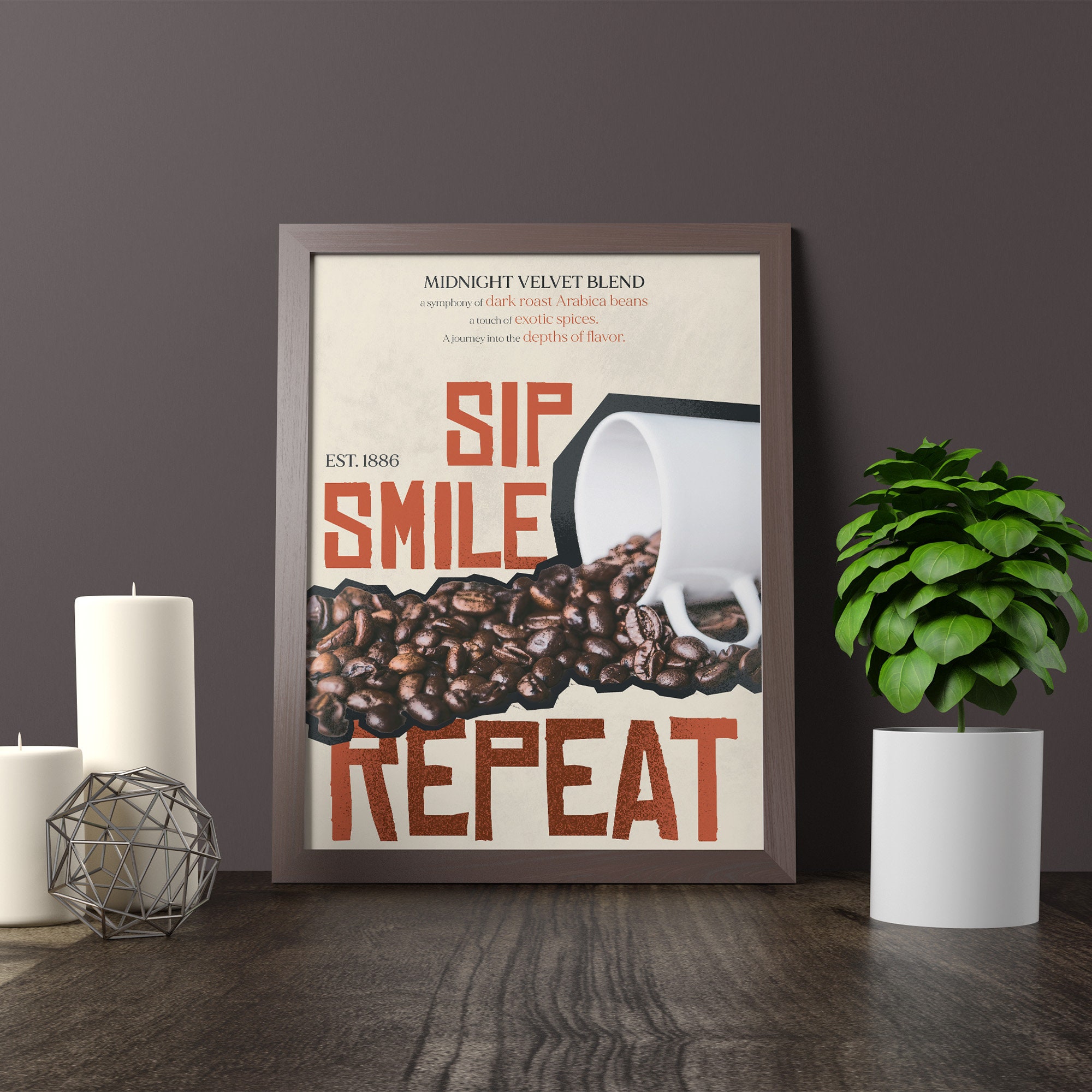 Coffee Poster Digital Download - Retro Cafe Wall Art Print Perfect for ...
