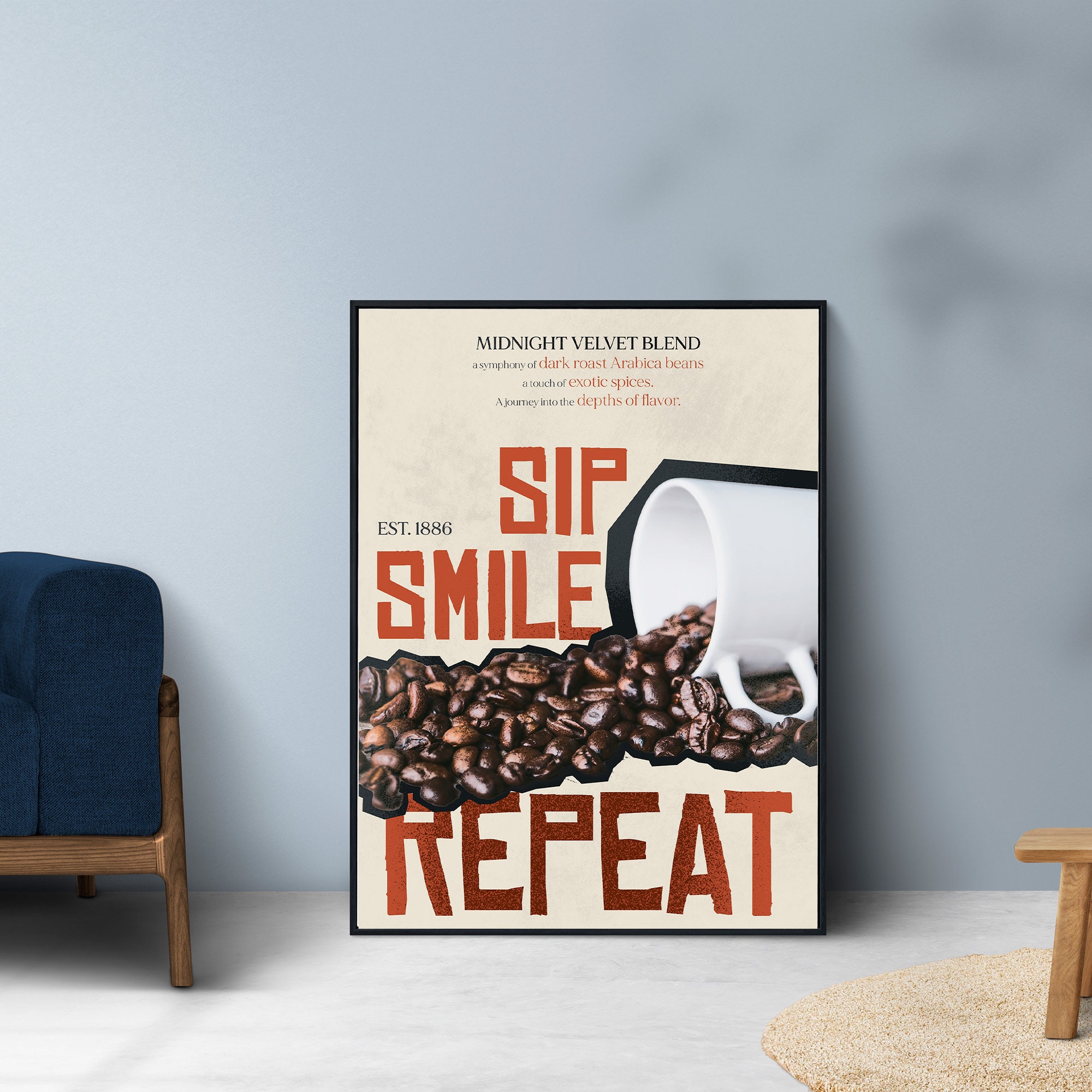 Coffee Poster Digital Download Retro Cafe Wall Art Print Perfect for ...