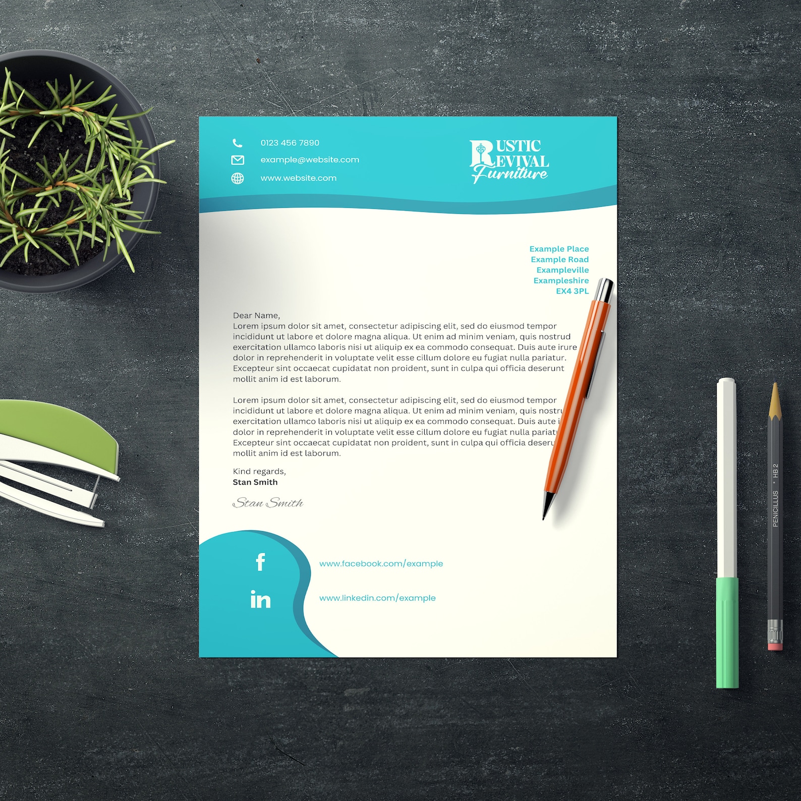 Editable Canva Headed Paper Design Template Professional Business ...