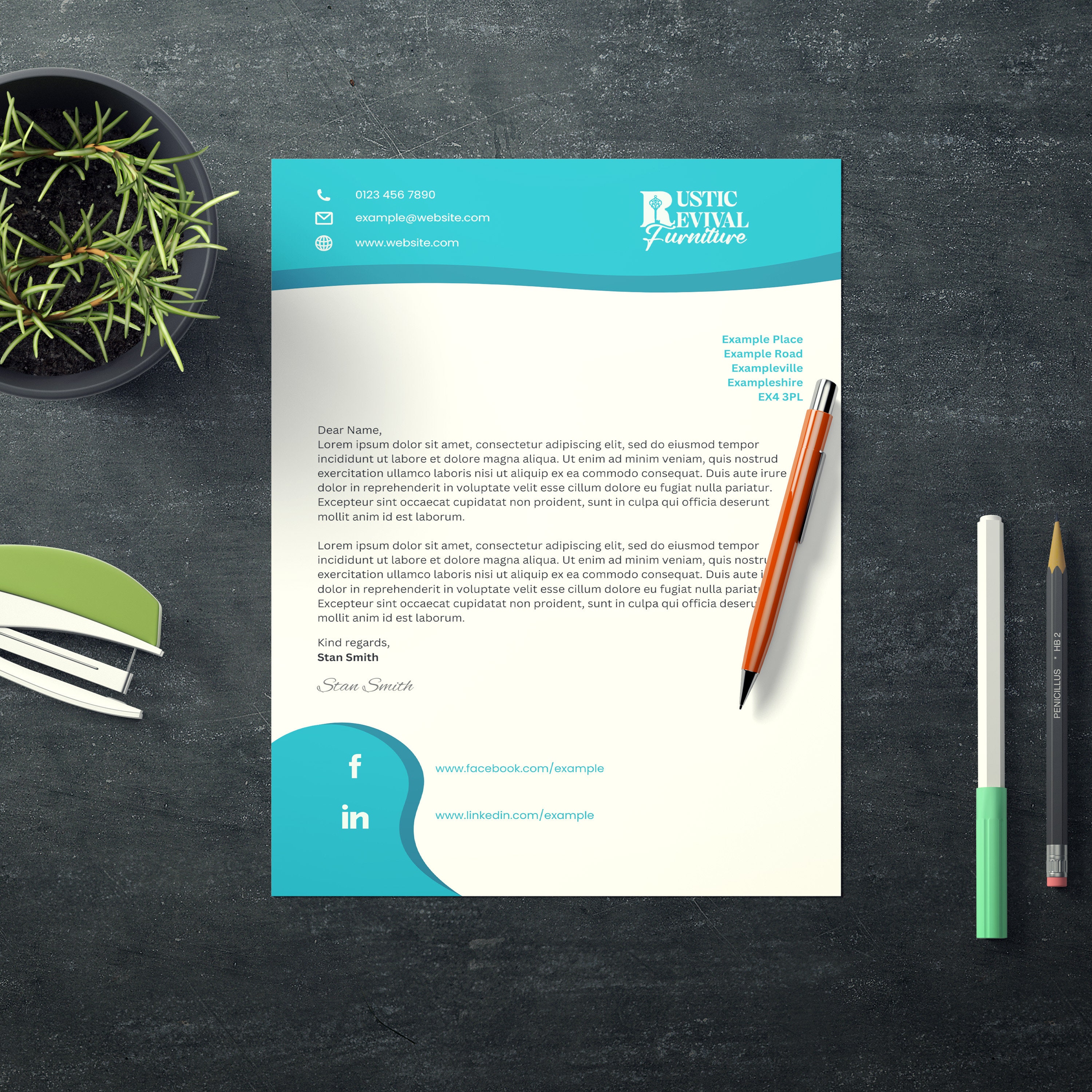 Editable Canva Headed Paper Design Template Professional Business ...