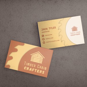 Construction Business Card Template Editable Canva File Perfect for ...