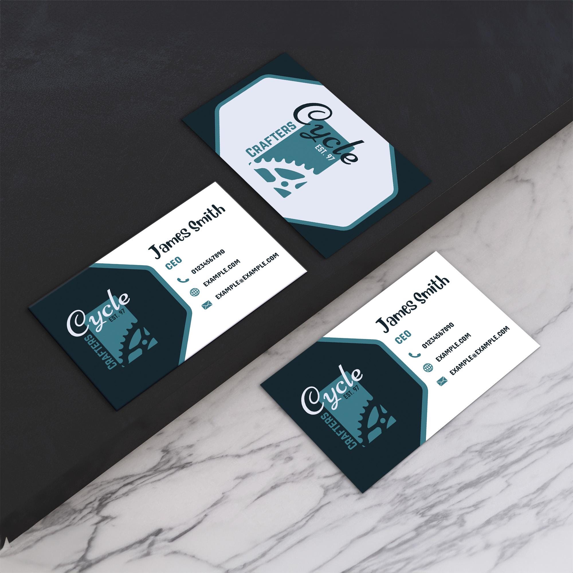 Editable Octagon Business Card Template Unique Canva Design Instant ...