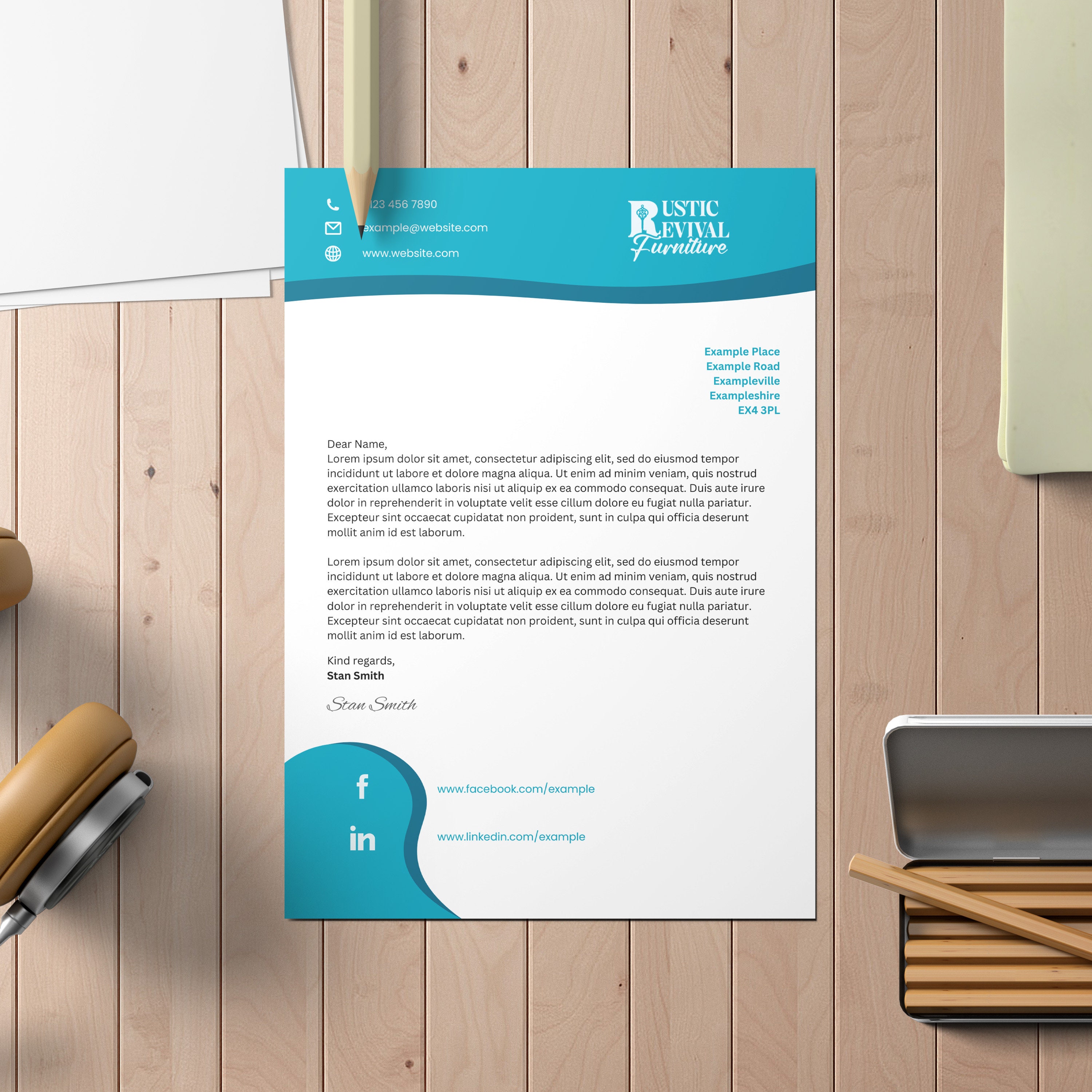 Editable Canva Headed Paper Design Template Professional Business ...