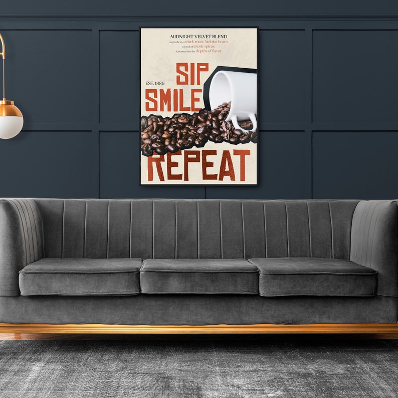 Coffee Poster Digital Download - Retro Cafe Wall Art Print Perfect for ...