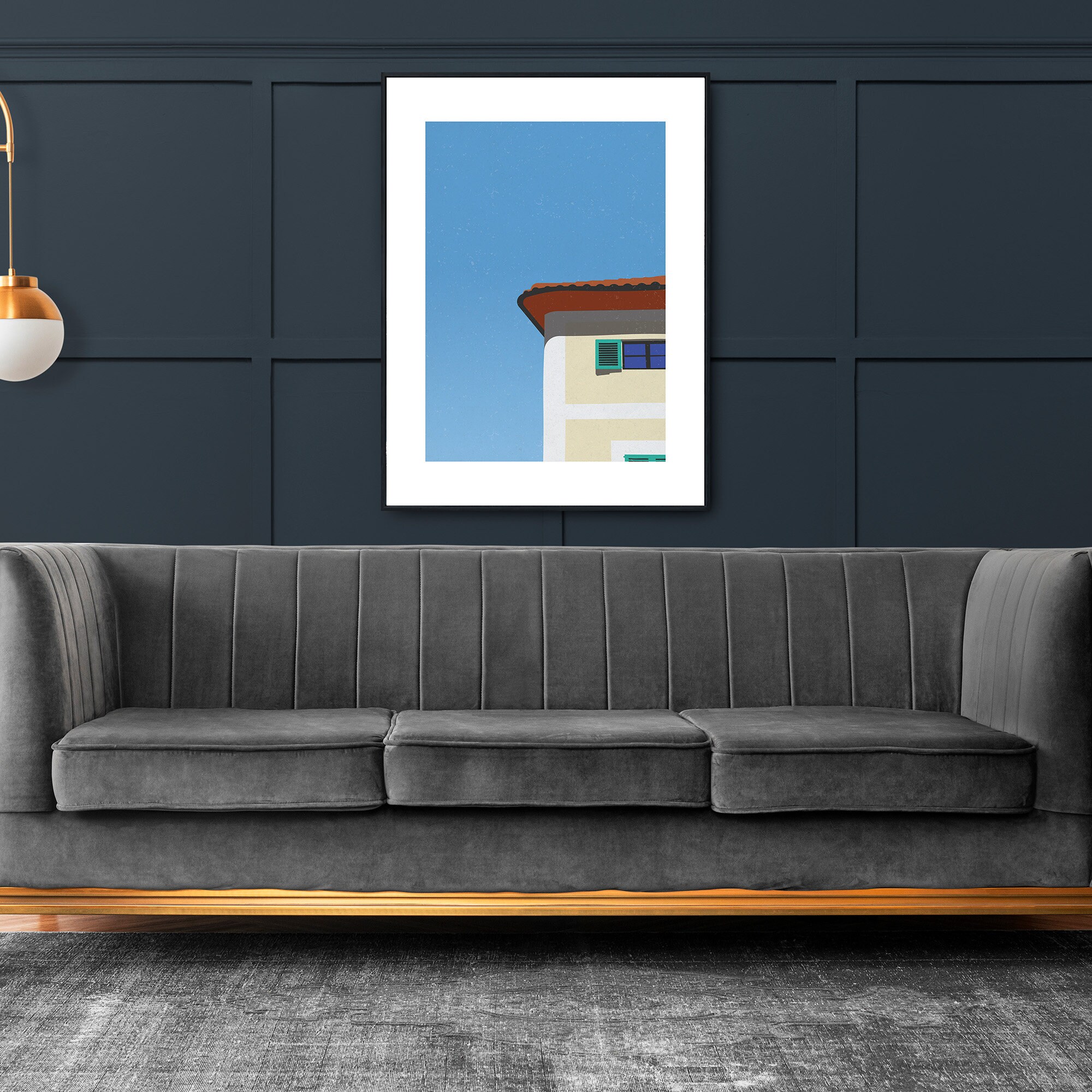 European Style Rooftop A4 Poster Minimalist Architectural Print - Etsy