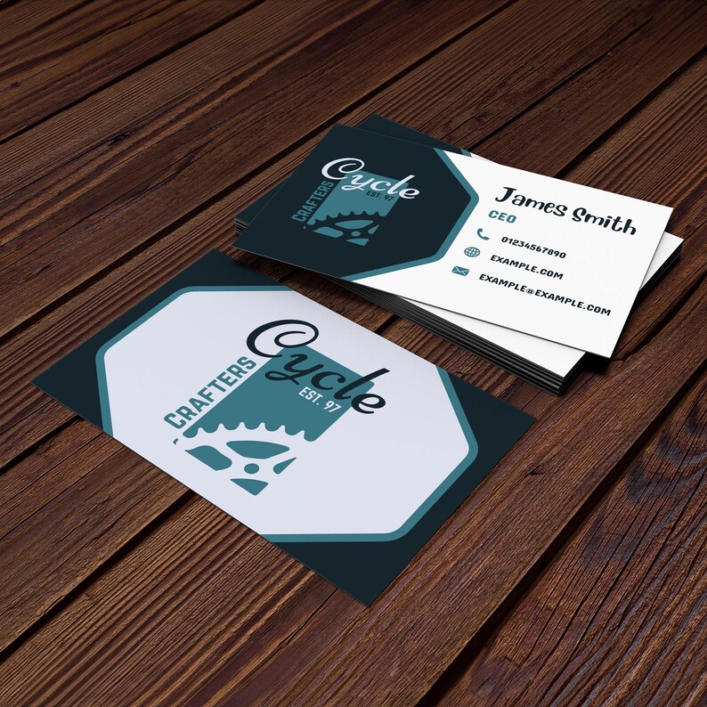 Editable Octagon Business Card Template Unique Canva Design Instant ...