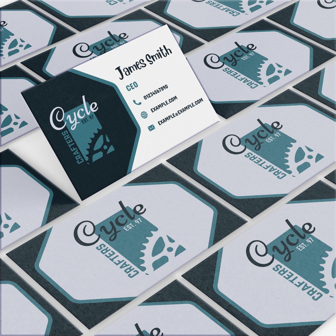 Editable Octagon Business Card Template Unique Canva Design Instant ...