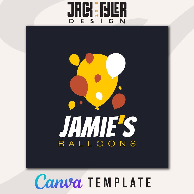 Balloon Logo Design Canva Template Editable Custom Logo Perfect for ...