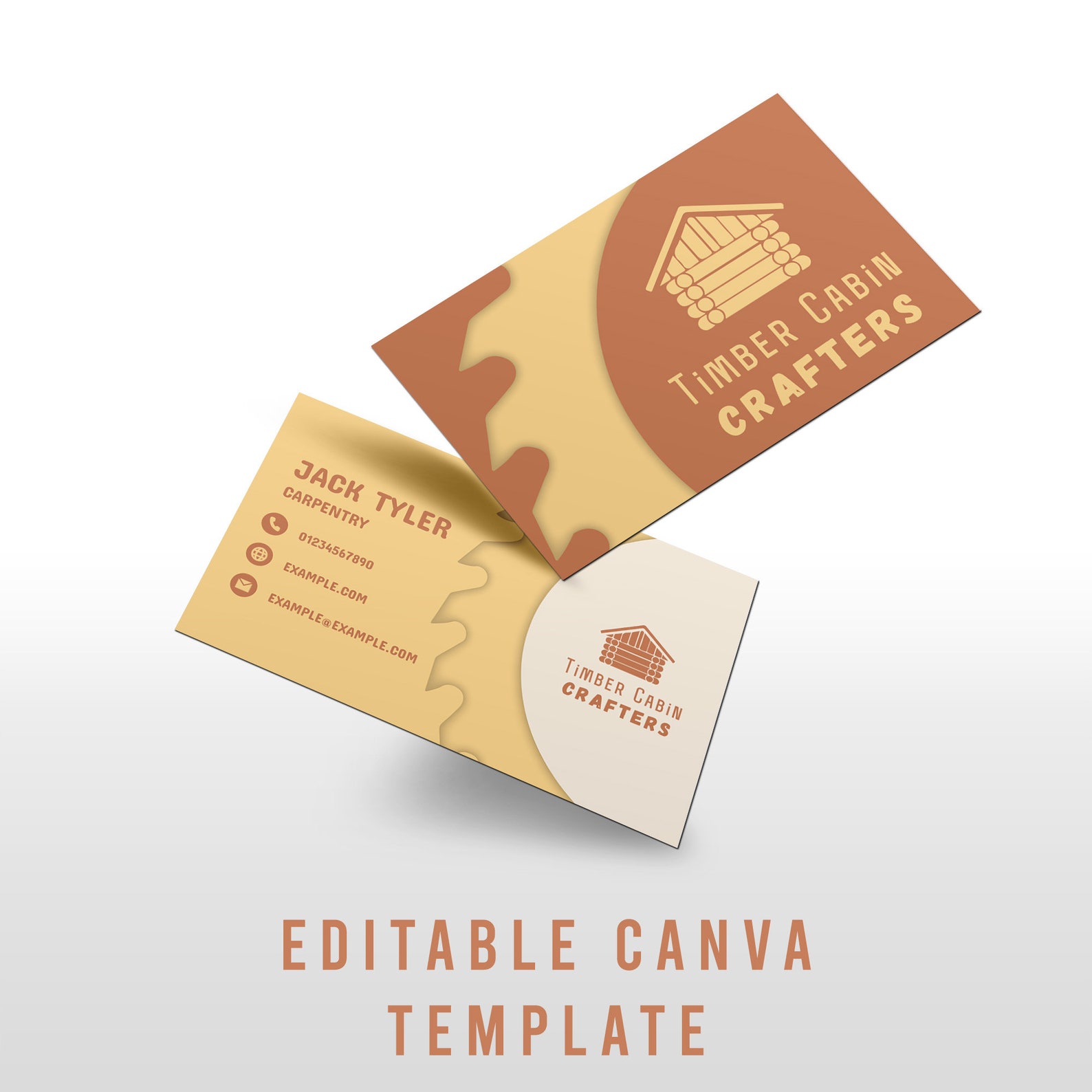 Construction Business Card Template Editable Canva File Perfect for ...