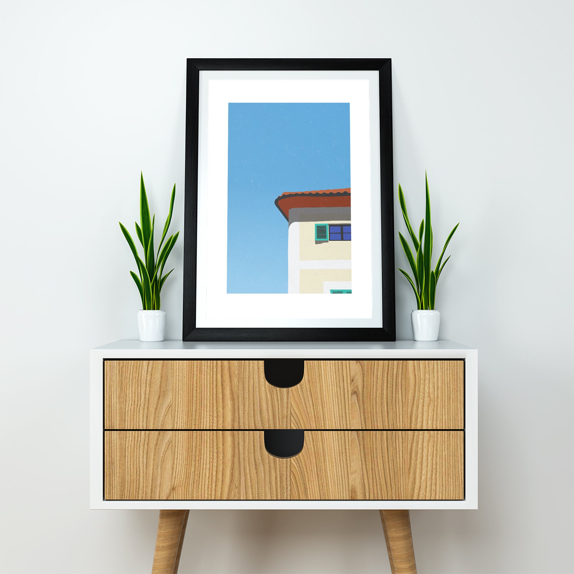European Style Rooftop A4 Poster Minimalist Architectural Print - Etsy