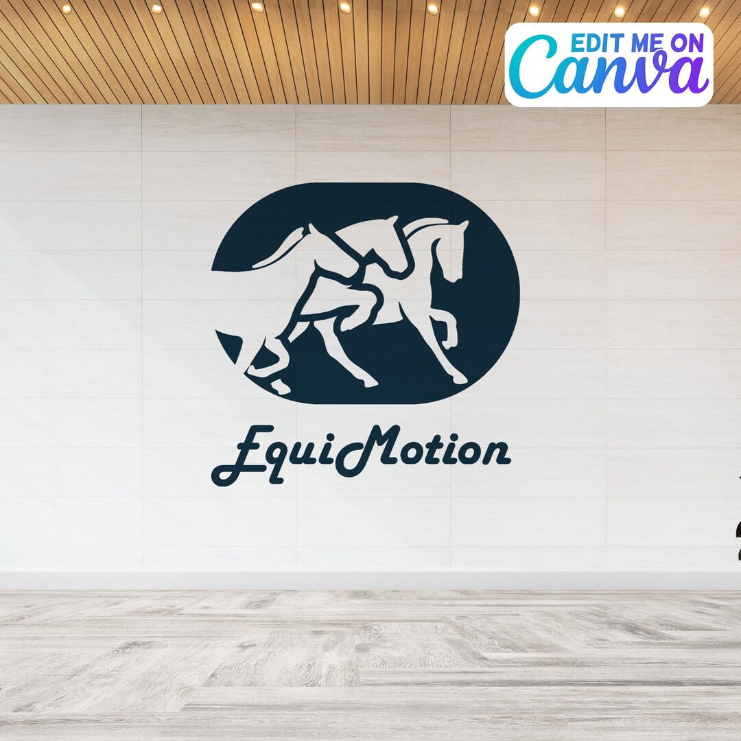 Horse Stable Yard DIY Canva Template Logo Design Editable Equestrian ...