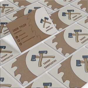 Construction Business Card Template Editable Canva File Perfect for ...