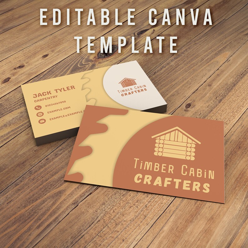 Construction Business Card Template Editable Canva File Perfect for ...