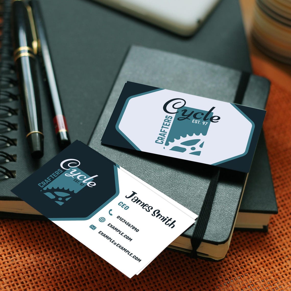 Editable Octagon Business Card Template Unique Canva Design Instant ...