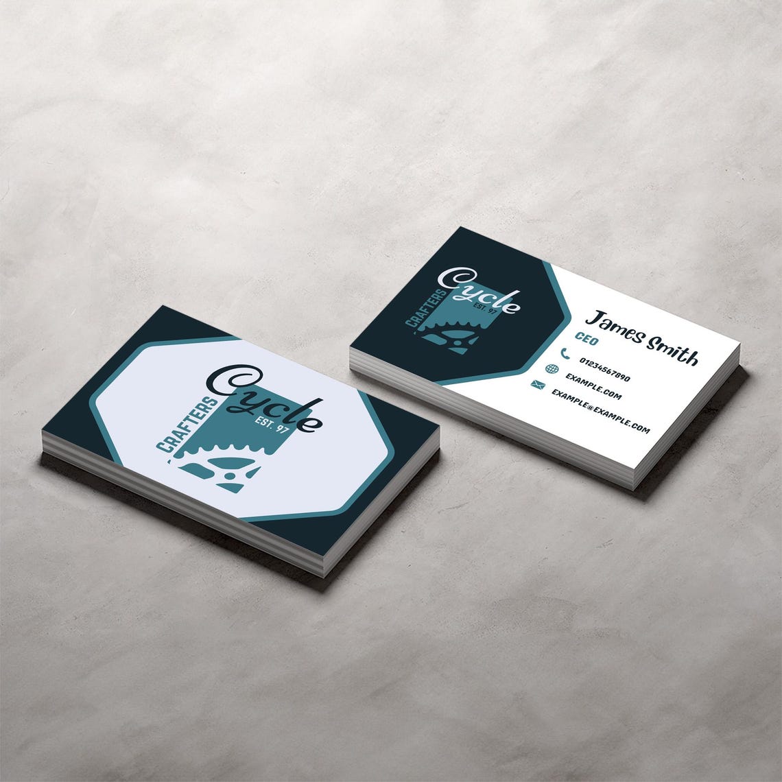 Editable Octagon Business Card Template Unique Canva Design Instant ...