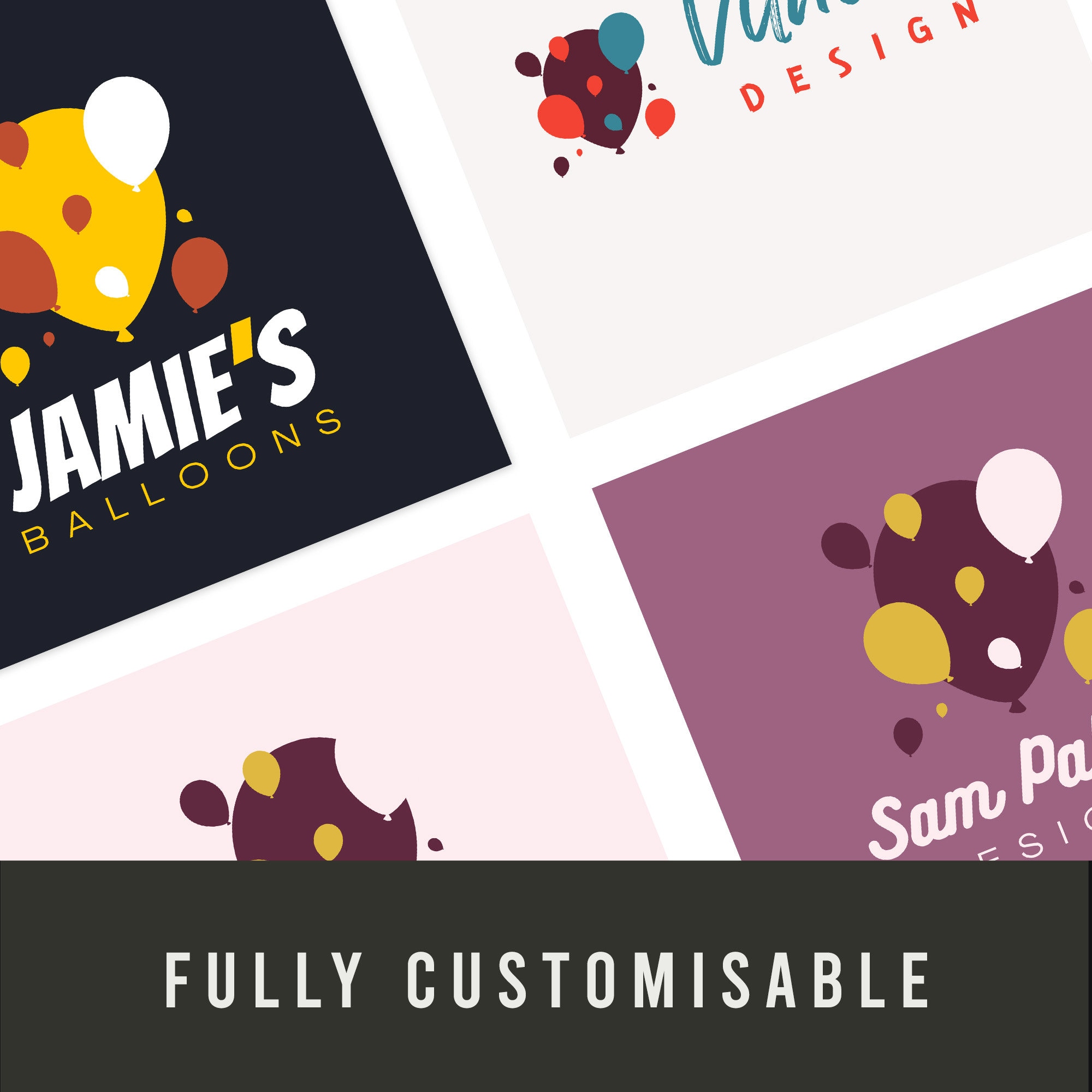 Balloon Logo Design Canva Template Editable Custom Logo Perfect for ...