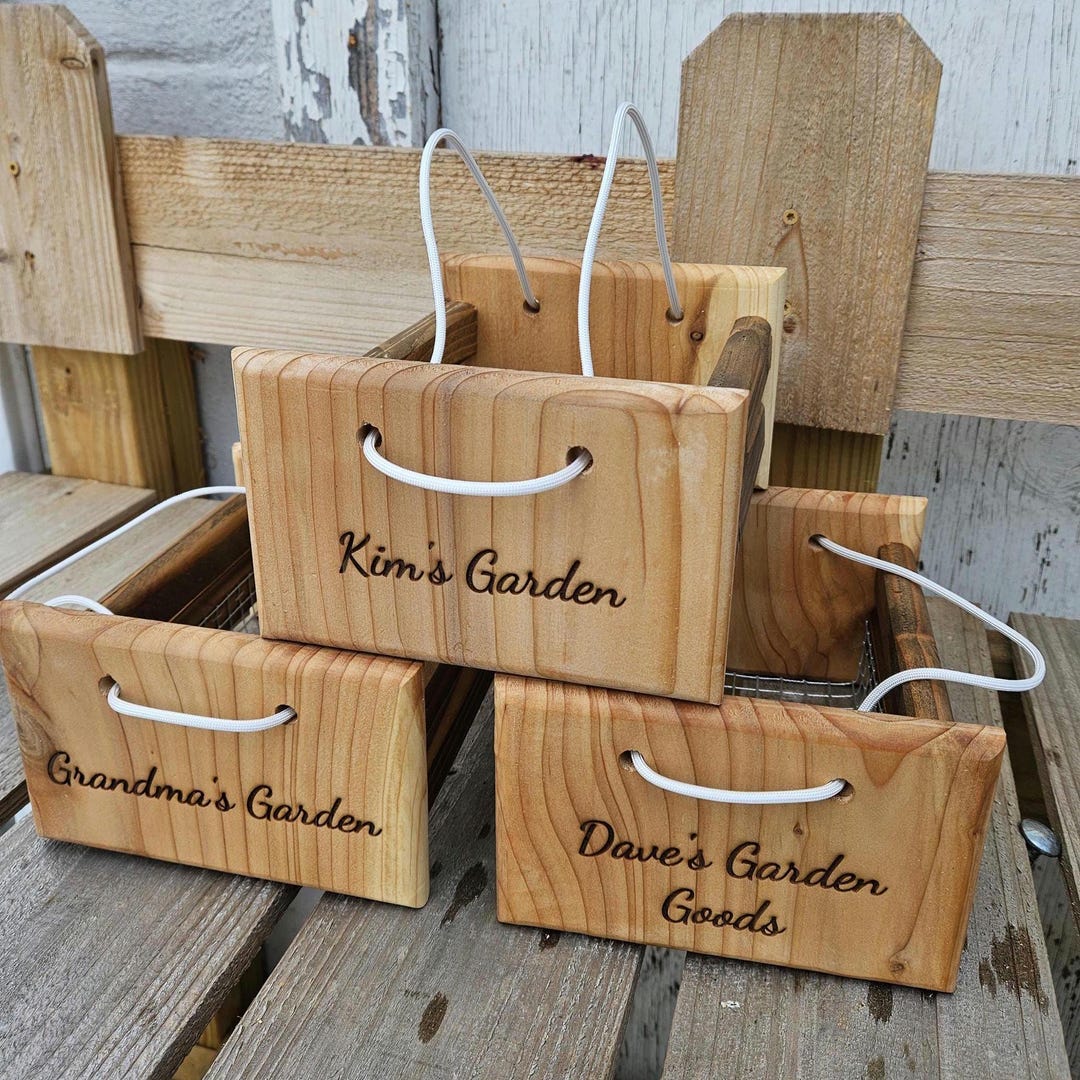 Rustic Wooden Basket for Egg Collection & Vegetable Harvest and Much ...