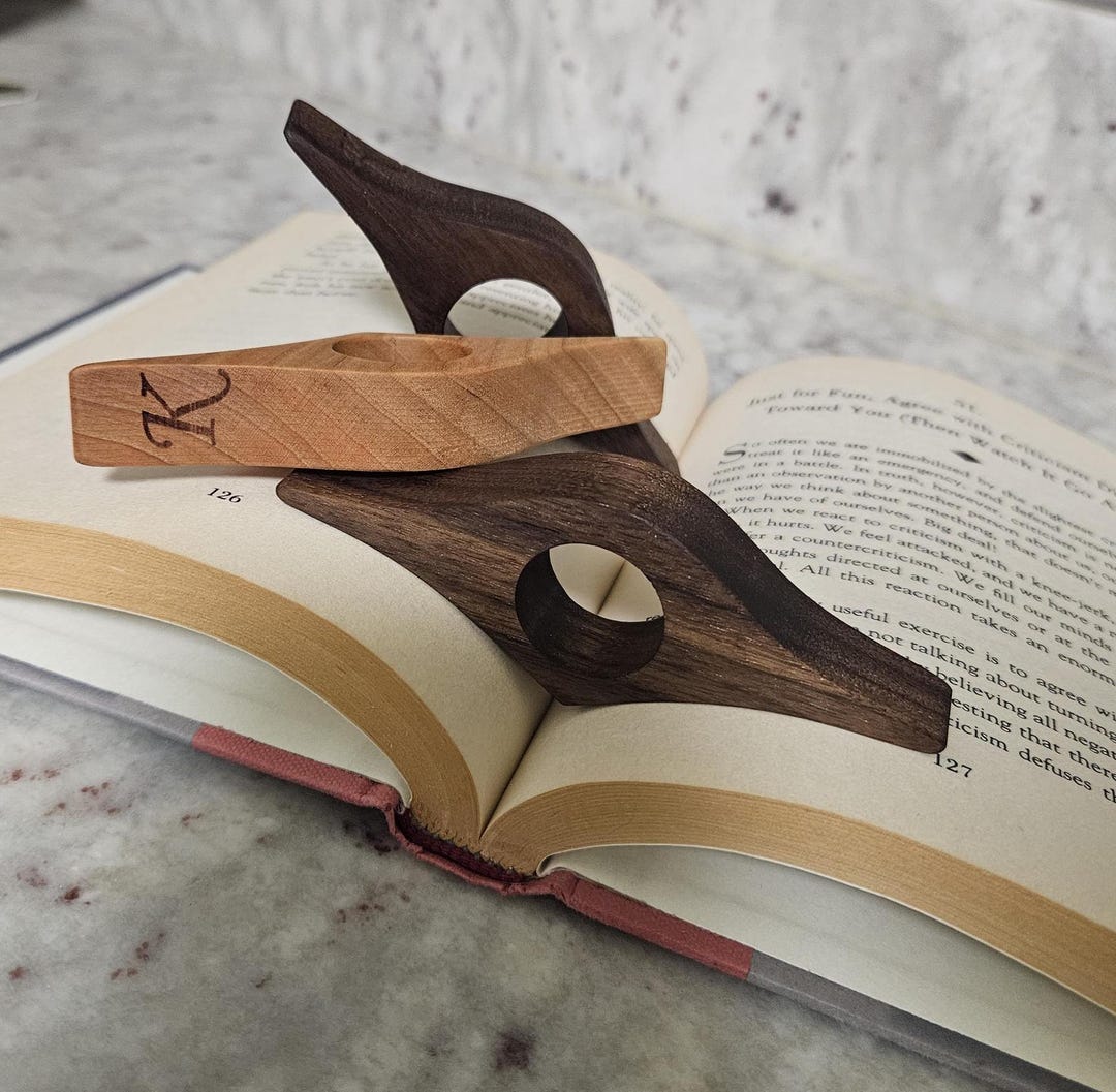 Wooden Page Holder - Reading Aid - Book Lovers Gift - Bookworm - Book ...