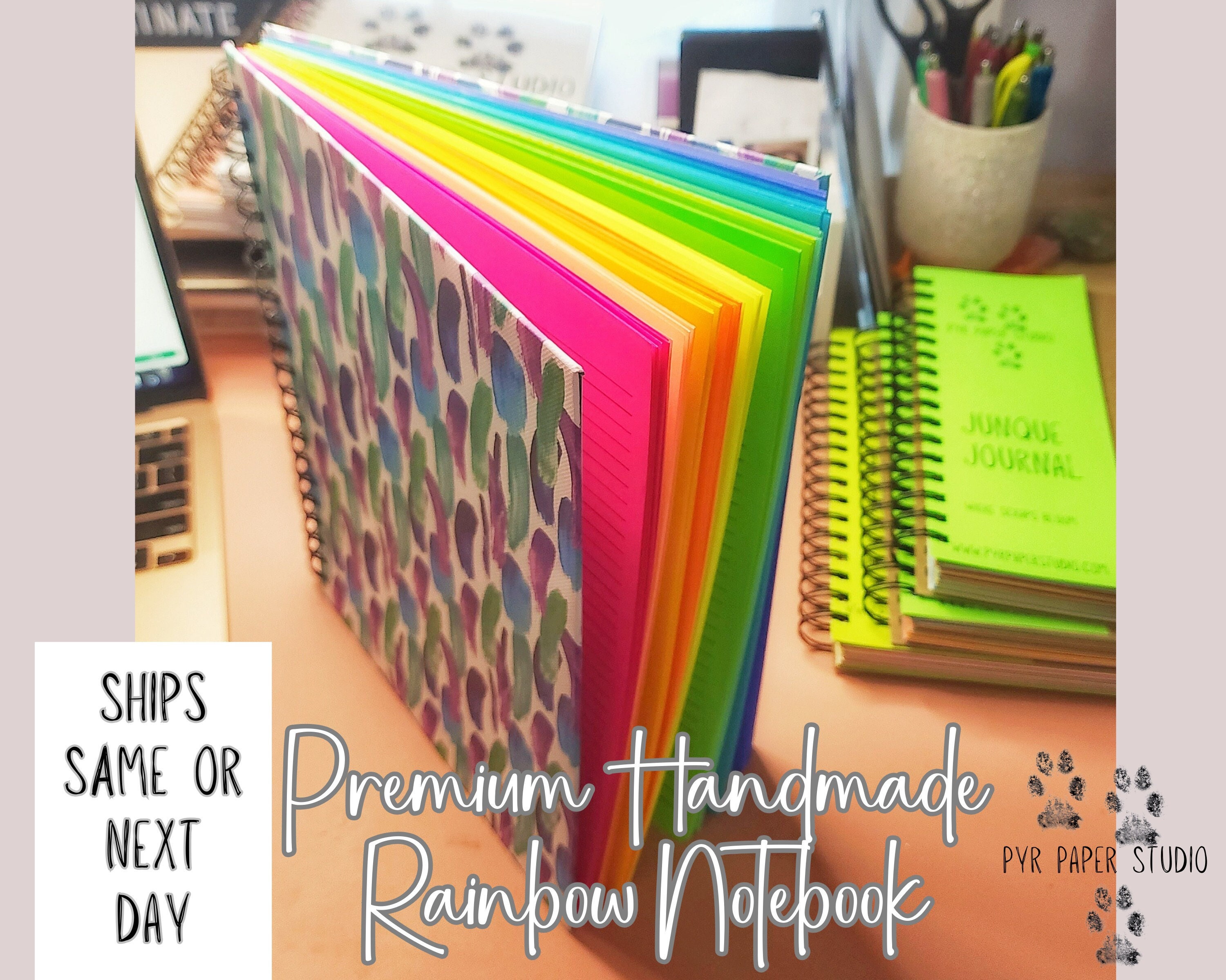 Spiral Notebook 8.5 X 5.5 Rainbow Notepad Reading Diary Bullet Journal ...