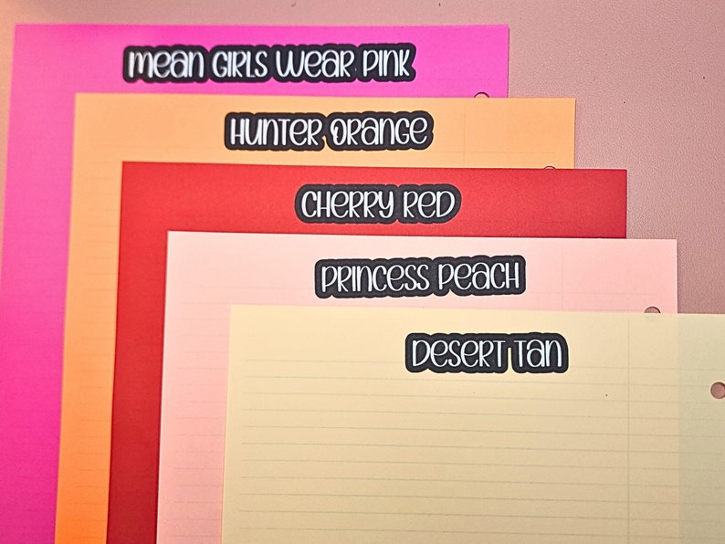 Colorful Loose Leaf College Ruled Filler Notebook Paper for 3-ring ...