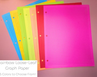 Colorful Loose Leaf College Ruled Filler Notebook Paper for 3-ring ...