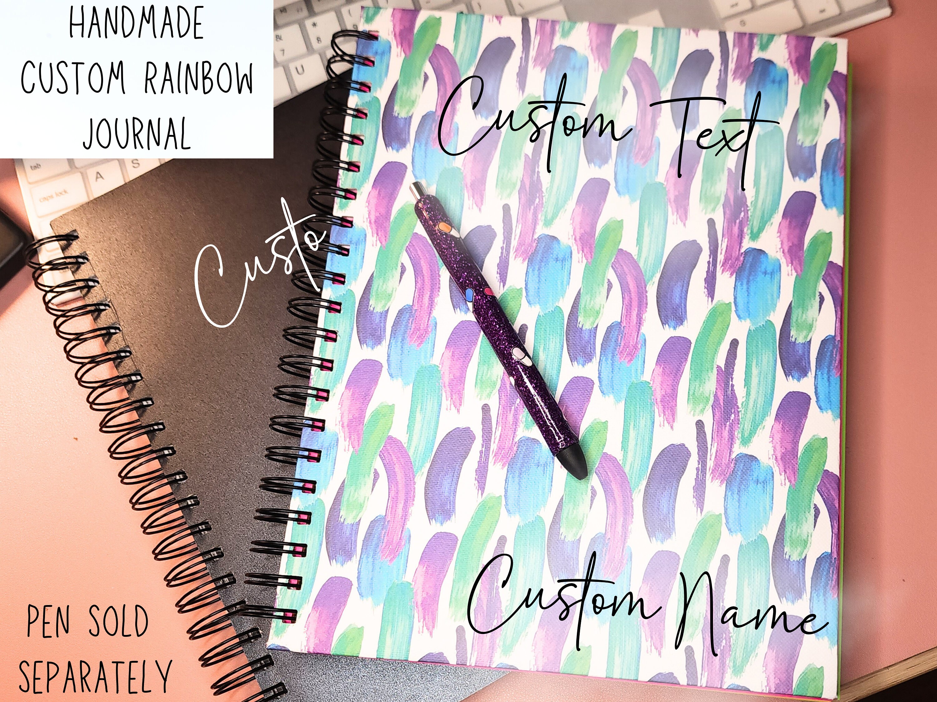 Spiral Notebook 8.5 X 5.5 Rainbow Notepad Reading Diary Bullet Journal ...