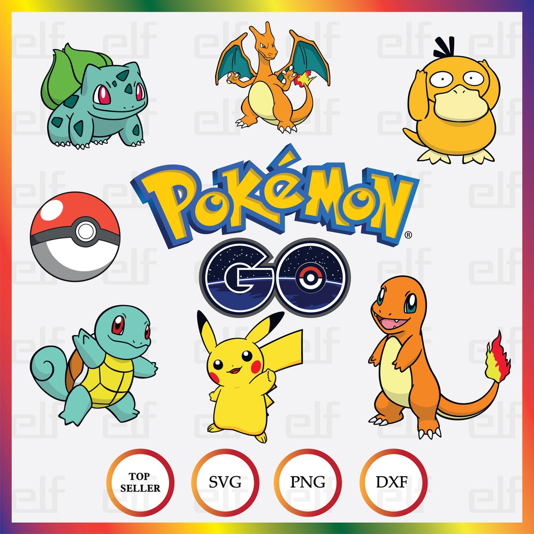 Pokemon SVG Bundle, Pokemon Font Svg, Pikachu Svg Files for Cricut and ...