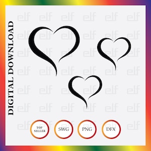 Heart Svg Bundle, Heart Svg, Hand Drawn Heart Svg, Open Heart Svg ...