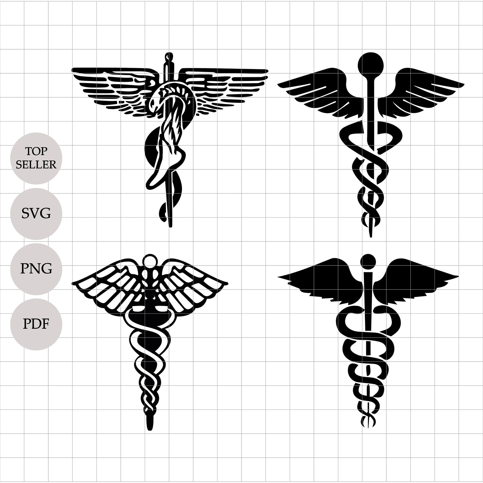 Medical Symbol Svg Png and Pdf, Healthcare Svg, Caduceus Symbol Svg ...