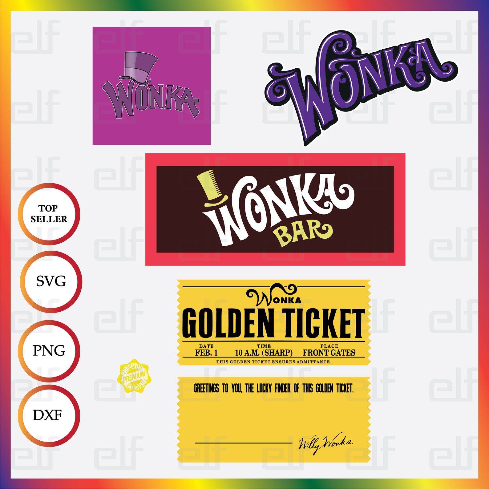 Wonka Bar Svg Ticket Golden Ticket Editable Template Diy Halloween