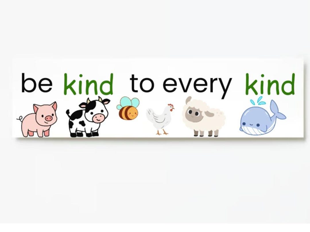 Be Kind to Every Kind Bumper Sticker for Animal Lovers. Funny and Great ...