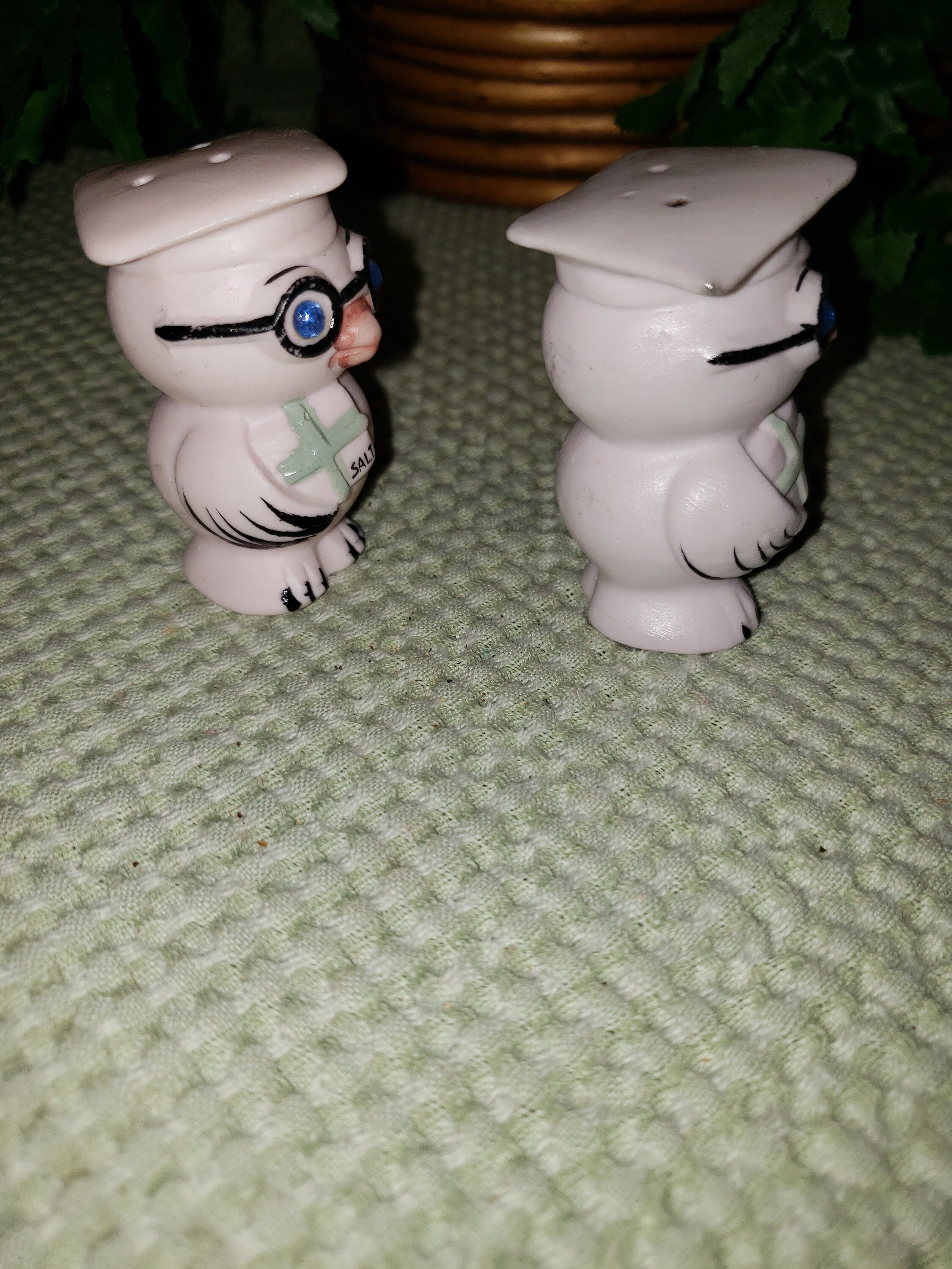 Rare! Vintage "woods" the OWL Professor Salt and Pepper Shaker Lefton ...