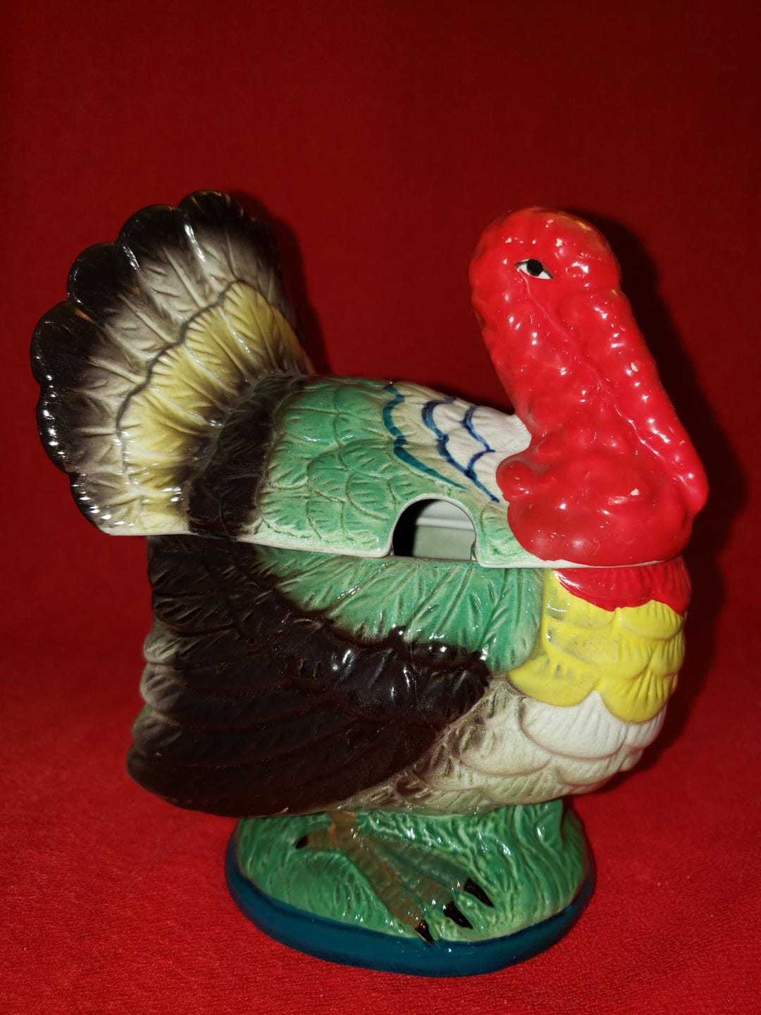 Original Vintage Turkey Thanksgiving Gravy or Sauce Covered Serving ...