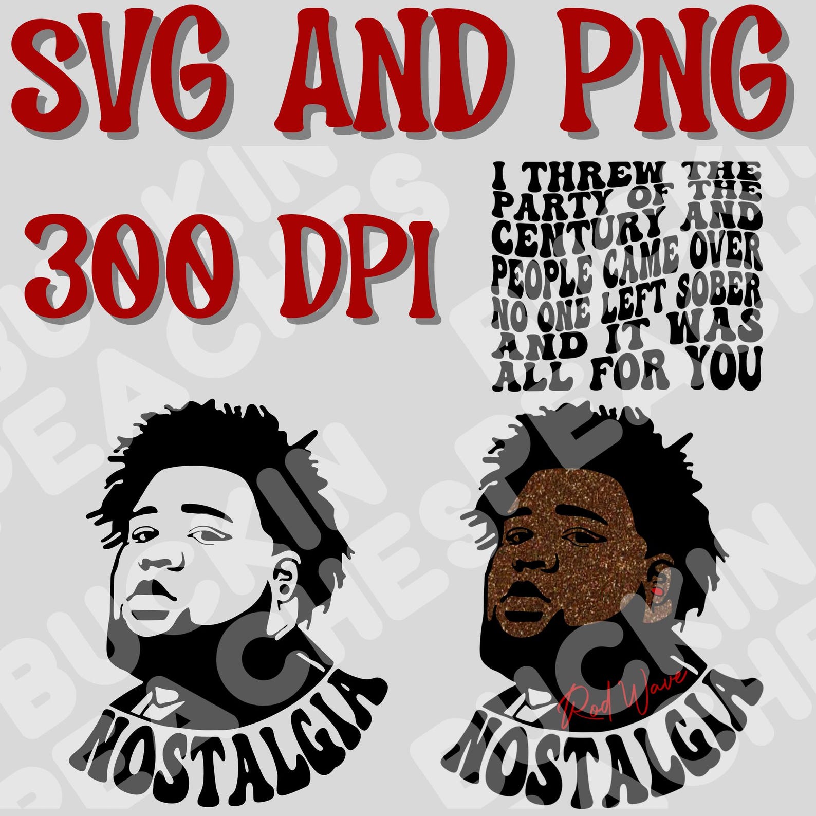 Rod Wave Nostalgia, 6 Files, Cricut, 2025, Cut File, Nostalgia Tour ...