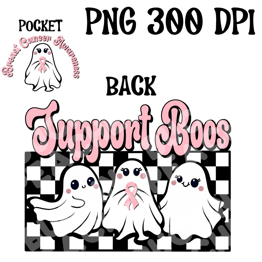 Breast Cancer Awareness Boos, Ghost, Cute Ghost, Support Boos, 300 DPI ...