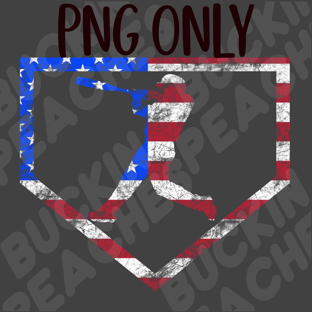 USA Distressed Flag Baseball, Home Plate, Batter, PNG, 300 Dpi ...