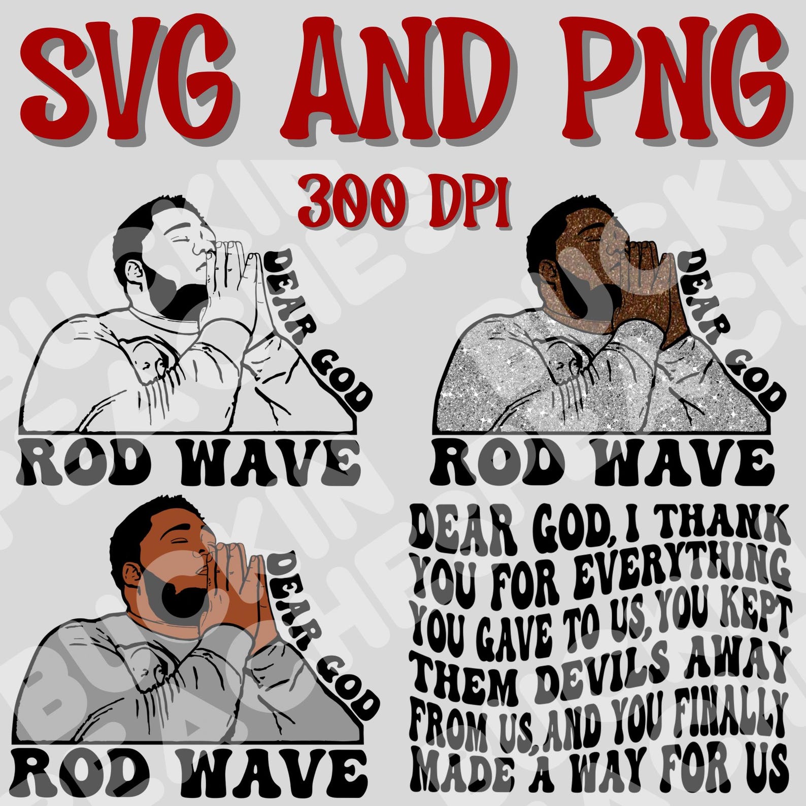 Rod Wave Dear God, 6 Files, Cricut, 2025, Cut File, Nostalgia Tour, 300 ...