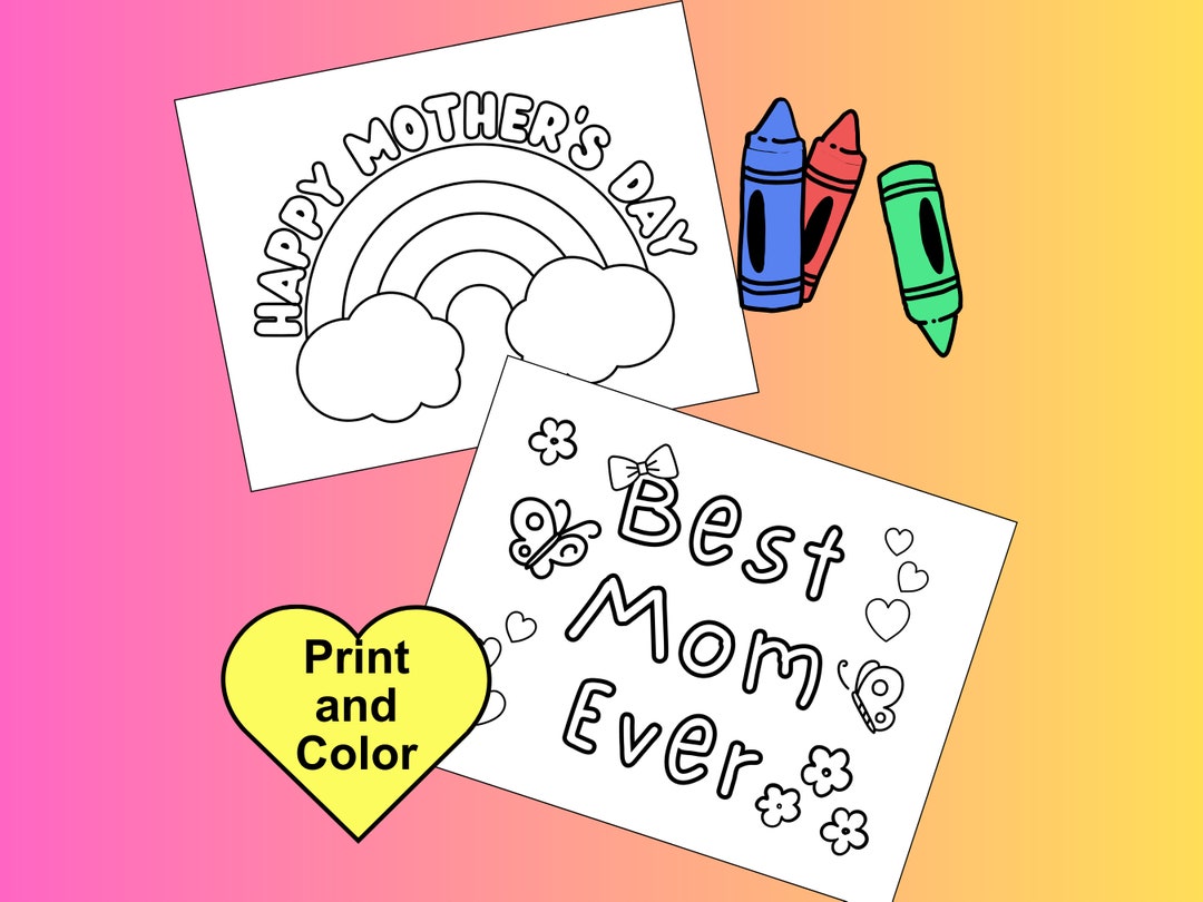 Happy Mother's Day Coloring Pages, Instant Digital Download, Printable ...