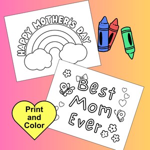 Happy Mother's Day Coloring Pages, Instant Digital Download, Printable ...