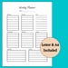 Weekly Planner Printable Page, Digital Download, Worksheet, Print and ...