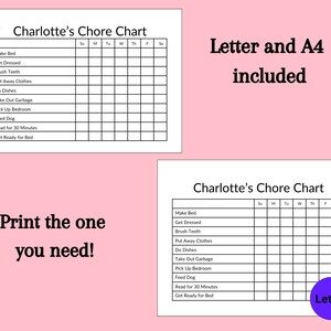 Chore Chart Editable, Printable, 7 Days, 10 Activities, Canva Template ...